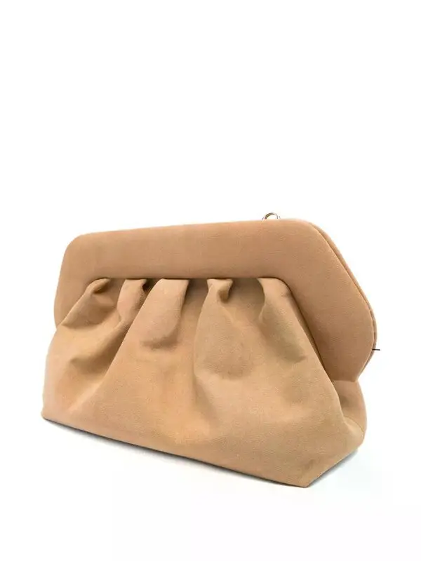 THEMOIRE Faux-suede Clutch With Detachable Strap - Neutrals