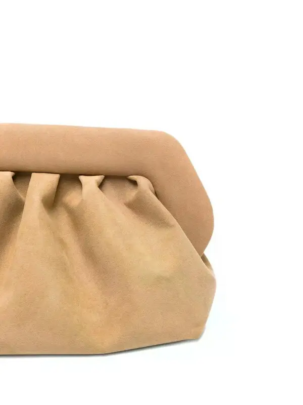 THEMOIRE Faux-suede Clutch With Detachable Strap - Neutrals
