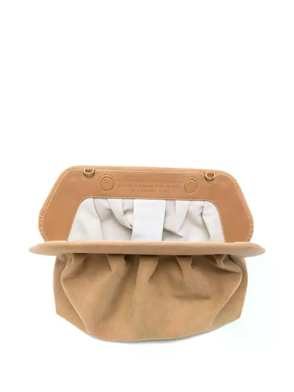 THEMOIRE Faux-suede Clutch With Detachable Strap - Neutrals