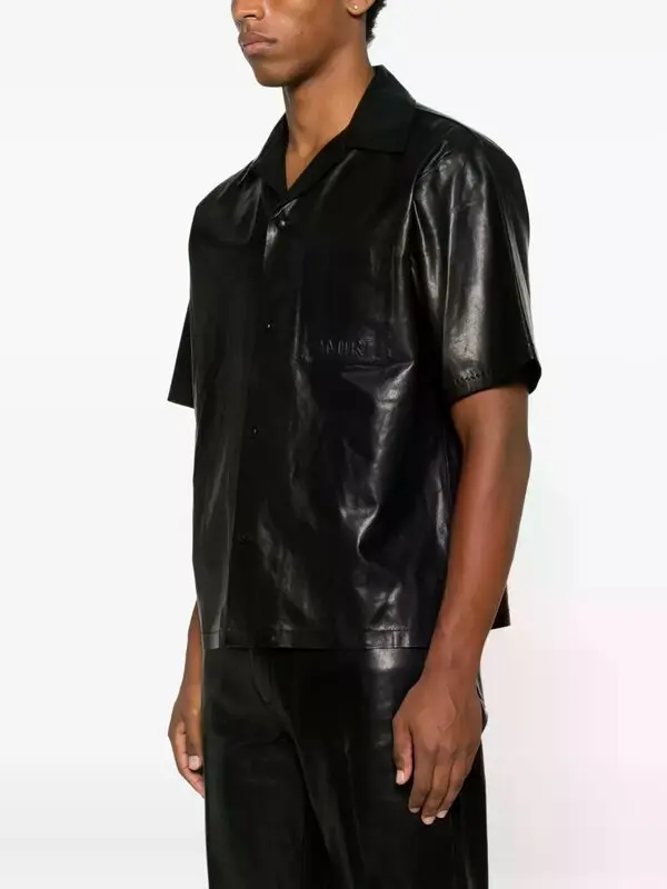 Amiri Leather Camp-collar Shirt