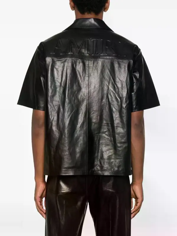 Amiri Leather Camp-collar Shirt