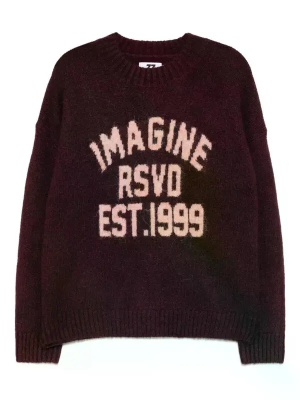 Izzue Slogan-intarsia Jumper - Red