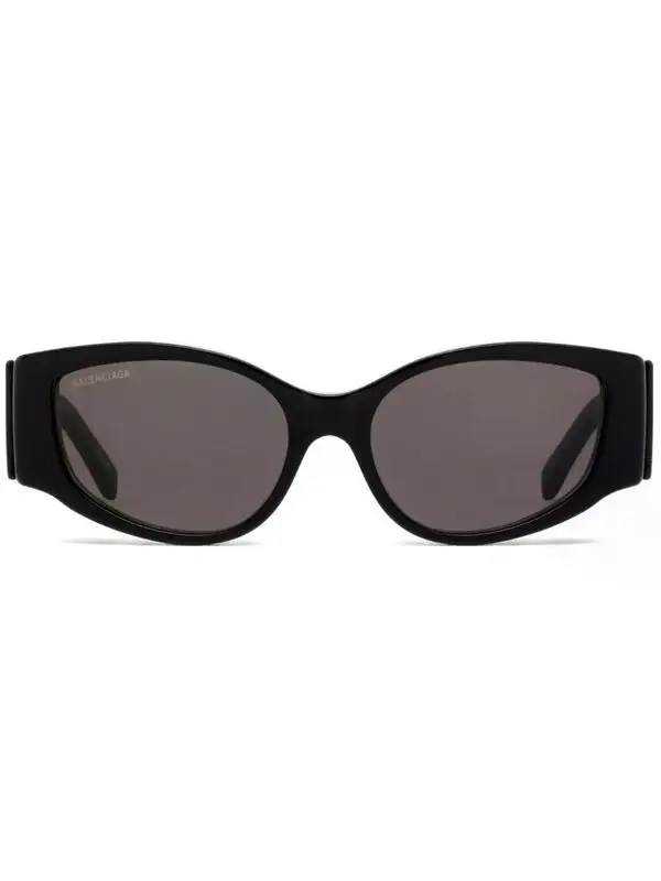 Balenciaga Logo-print Cat-eye Sunglasses - Black