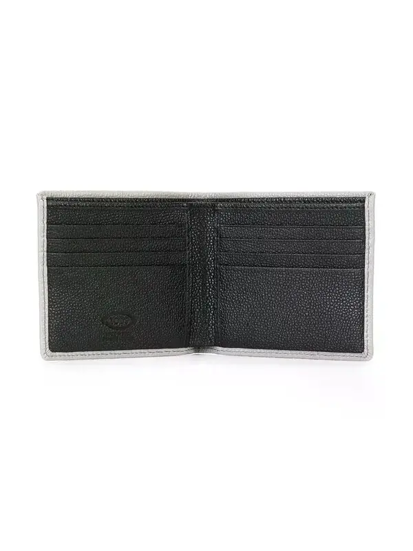 TOD'S Embossed Line Bi-fold Wallet - Grey