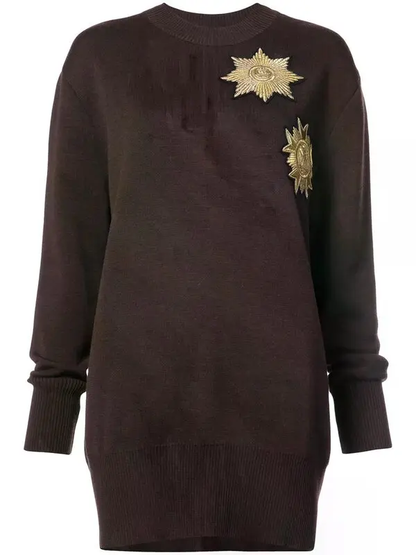 Vera Wang Metallic Patches Loose-fit Jumper