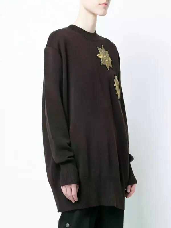 Vera Wang Metallic Patches Loose-fit Jumper
