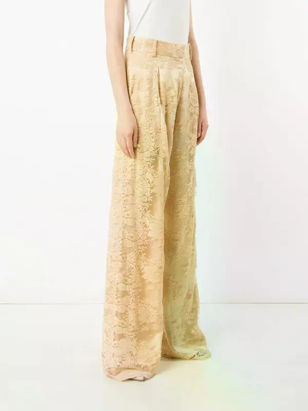 Ryan Roche Lace Wide-leg Trousers
