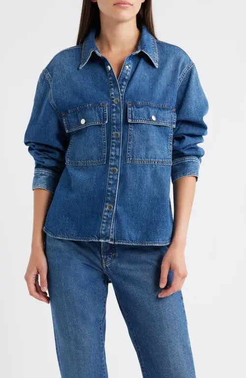 FRAME High-low Denim Shirt
