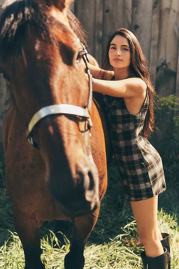 PILCRO Plaid Mini Dress