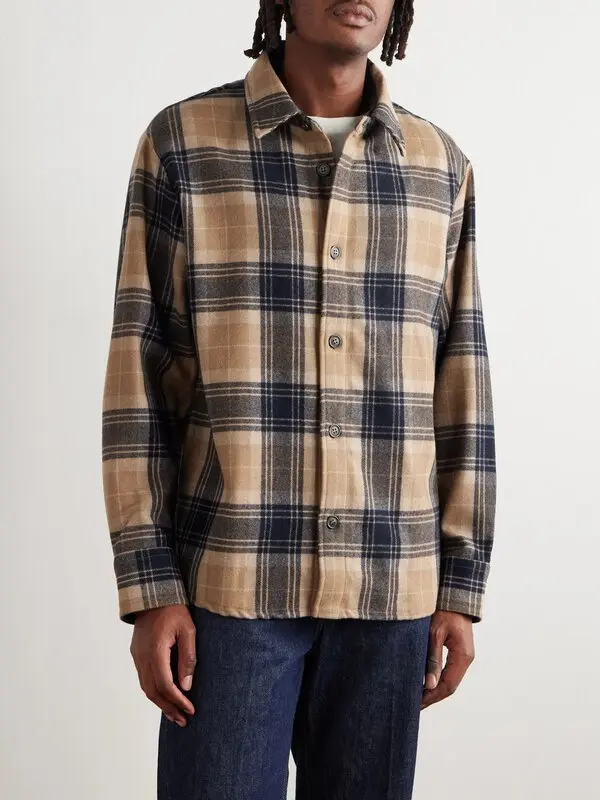 A.p.c. Bobby Oversized Checked Wool-blend Flannel Overshirt