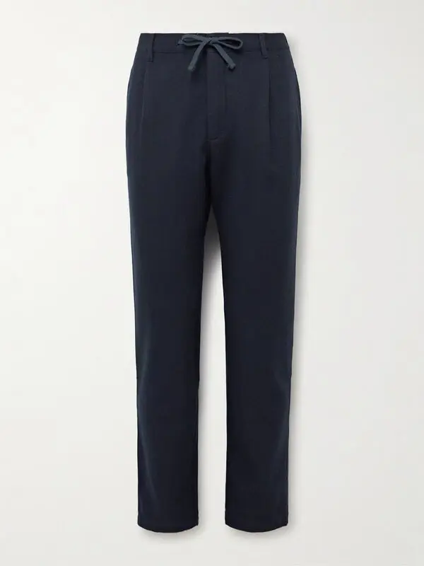 Hartford Tanker Straight-leg Wool-blend Trousers - Blue