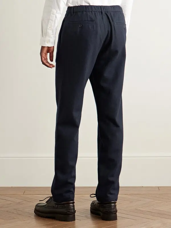 Hartford Tanker Straight-leg Wool-blend Trousers - Blue