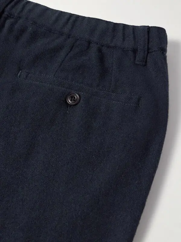 Hartford Tanker Straight-leg Wool-blend Trousers - Blue