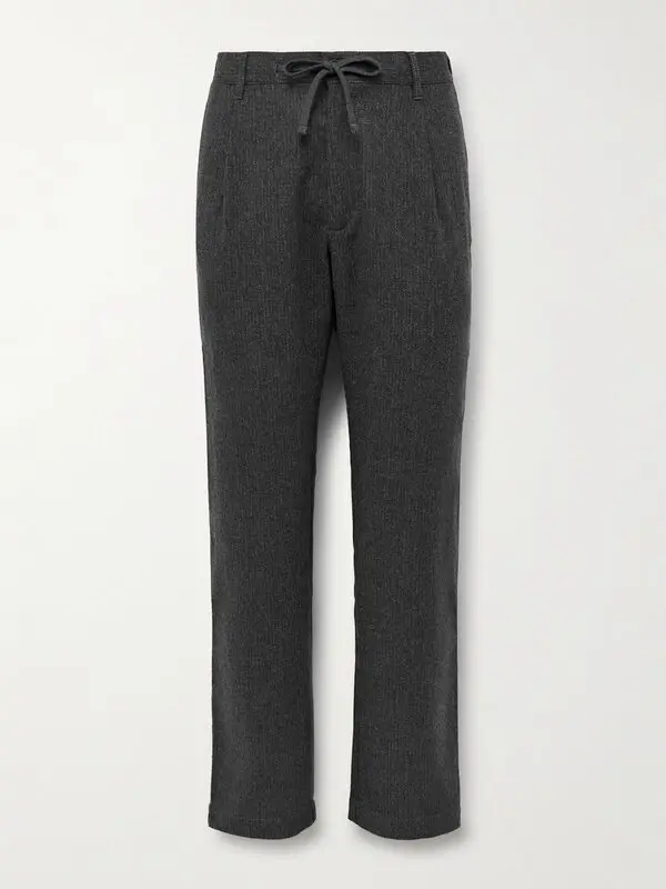 Hartford Tanker Straight-leg Wool-blend Trousers - Gray