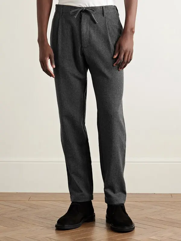 Hartford Tanker Straight-leg Wool-blend Trousers - Gray