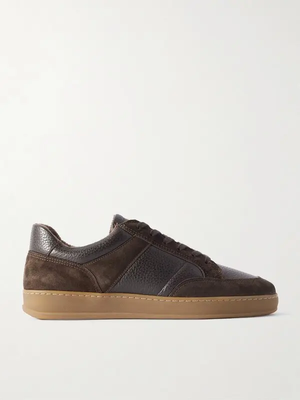 Mr P. Suede And Full-grain Leather Sneakers