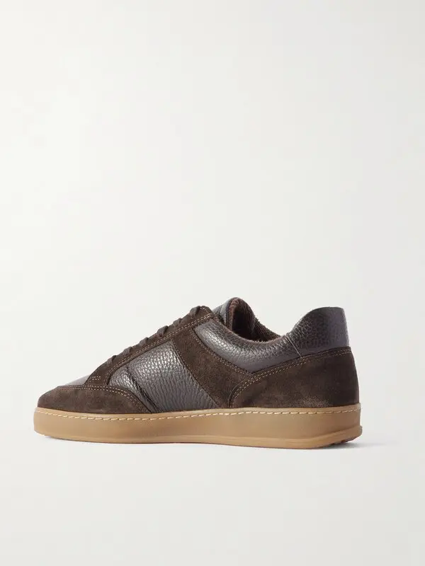 Mr P. Suede And Full-grain Leather Sneakers