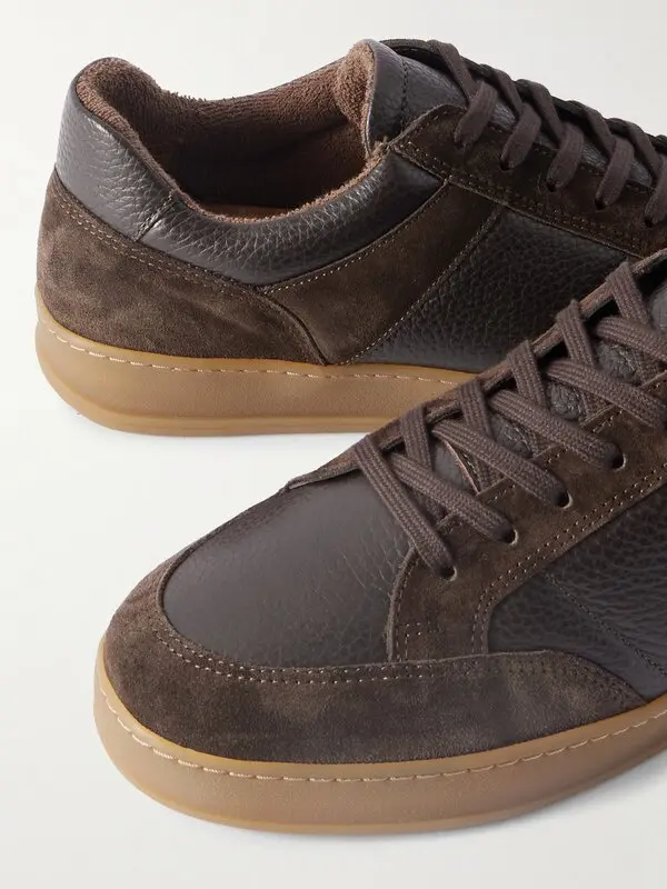 Mr P. Suede And Full-grain Leather Sneakers