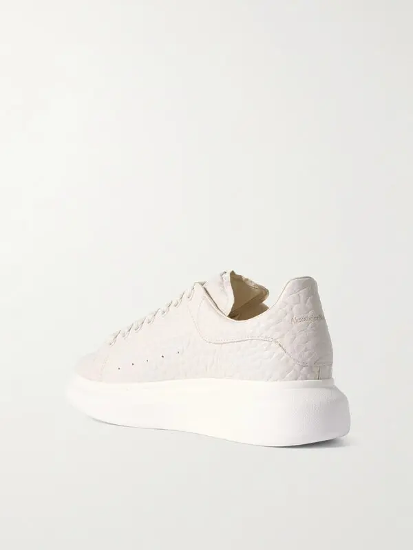 Alexander McQueen Exaggerated-sole Textured-leather Sneakers - Neutrals