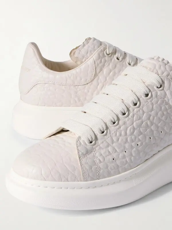 Alexander McQueen Exaggerated-sole Textured-leather Sneakers - Neutrals