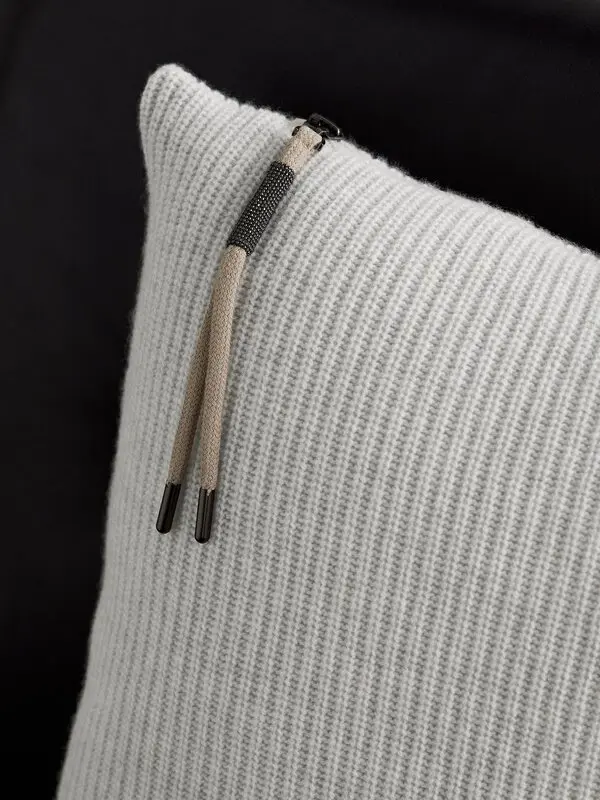 Brunello Cucinelli Bead-embellished Ribbed Cashmere Cushion