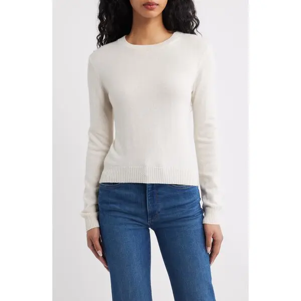 REFORMATION Lian Crewneck Cashmere Sweater - Gossamer