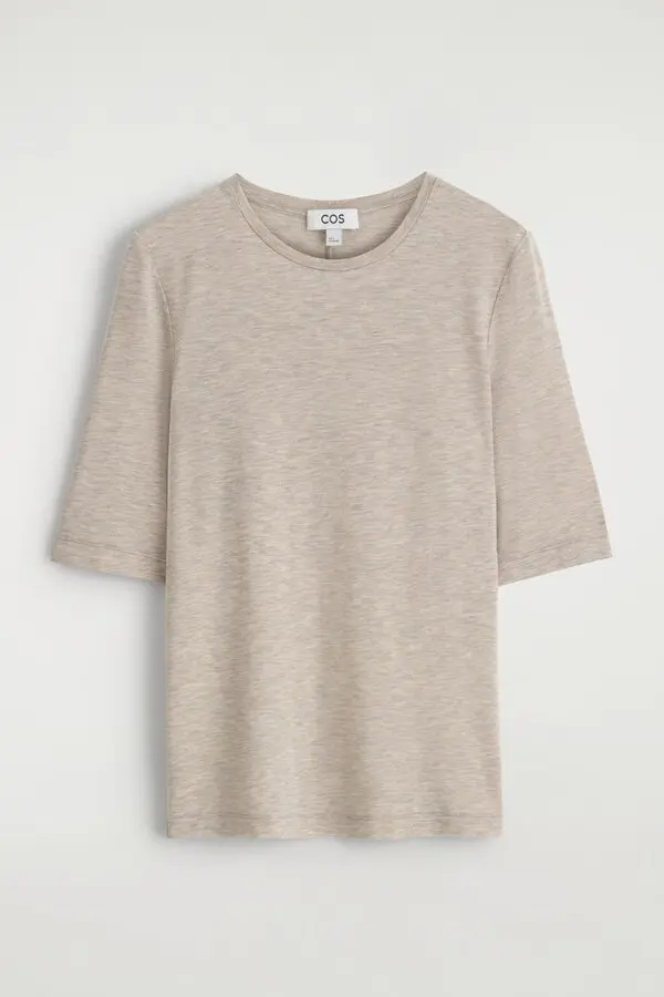 Cos Slim Lightweight T-shirt - Light Beige