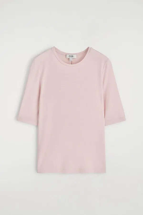 Cos Slim Lightweight T-shirt - Pink