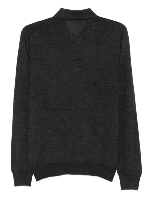 BARBA NAPOLI Long-sleeve Polo Shirt - Grey