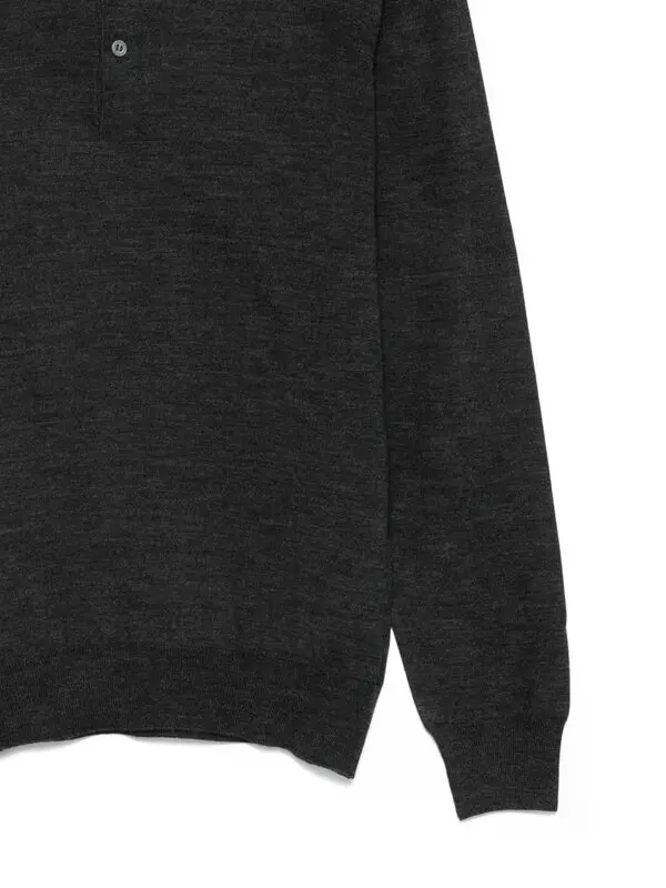 BARBA NAPOLI Long-sleeve Polo Shirt - Grey