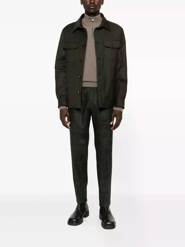 Corneliani High-neck Half-zip Sweater - Brown