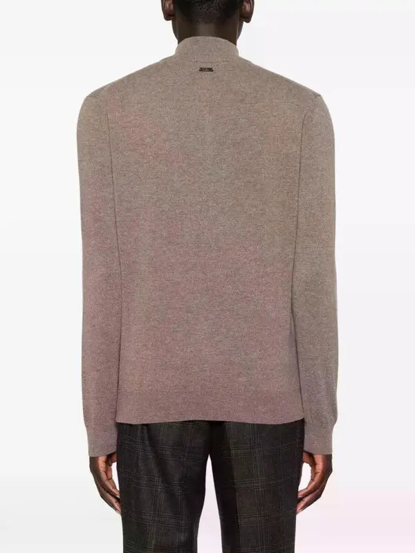 Corneliani High-neck Half-zip Sweater - Brown