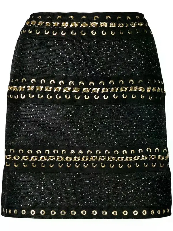 Balmain Chain-embellished Mini Skirt - Black