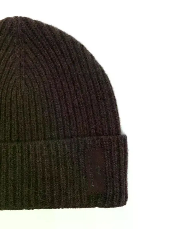 Paul & Shark Ribbed Wool Beanie - Brown