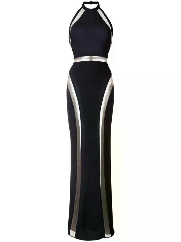 Balmain Paneled Evening Gown