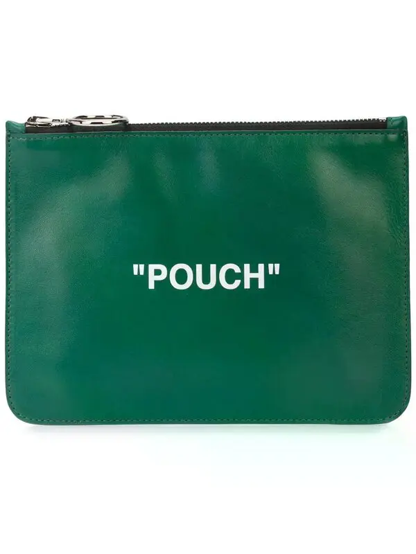 Off-White Logo Pouch - Green