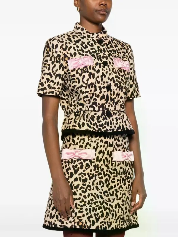 Valentino Garavani Animalier Bow-detail Cropped Jacket