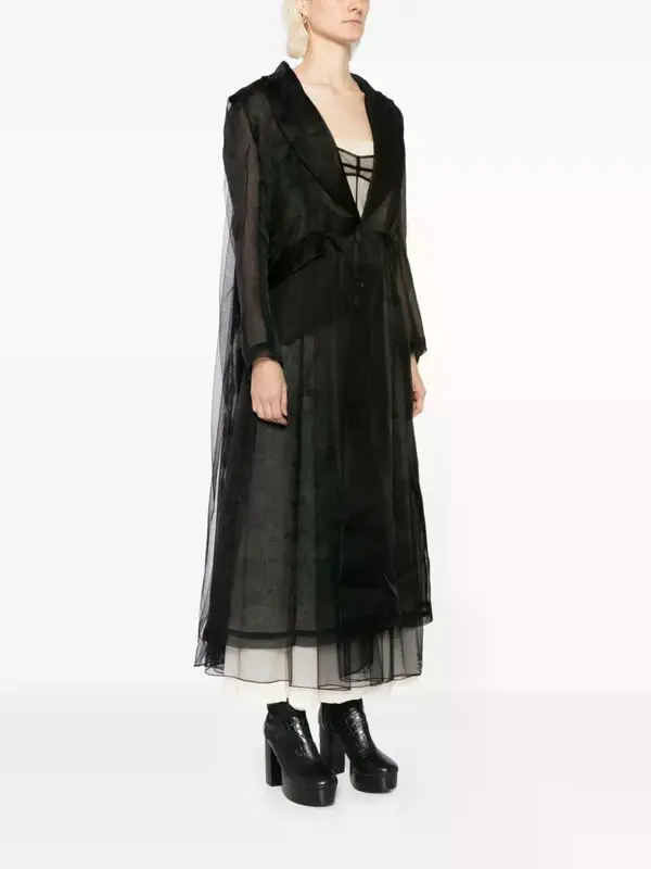 QUETSCHE Printed Semi-sheer Coat