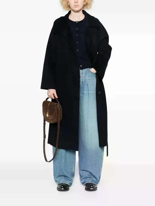 THE DYNAMIS STUDIO Belted Wool Coat - Blue