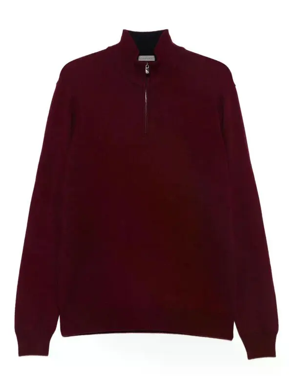 Corneliani High-neck Half-zip Jumper - Red