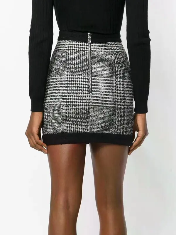 Balmain Buttoned Tweed Mini Skirt