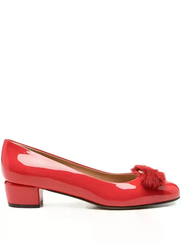 FERRAGAMO 30mm Vara Leather Flat Pumps