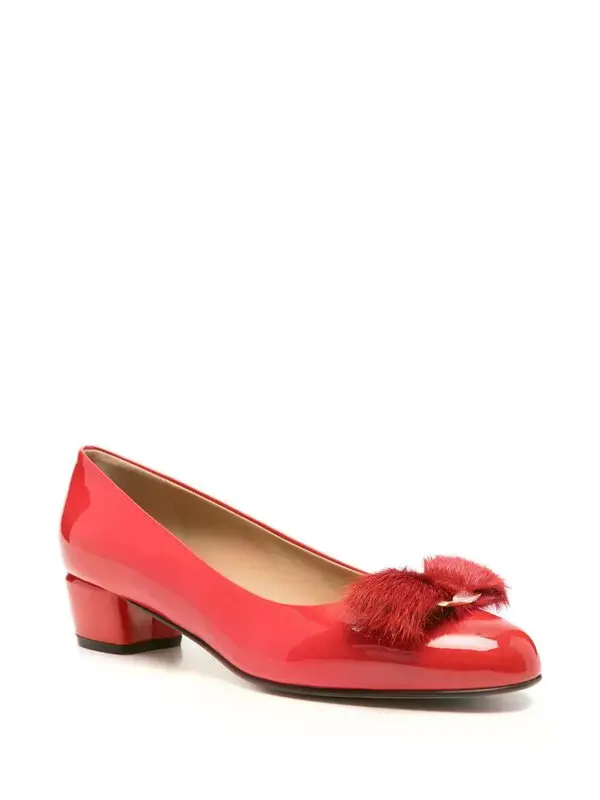 FERRAGAMO 30mm Vara Leather Flat Pumps