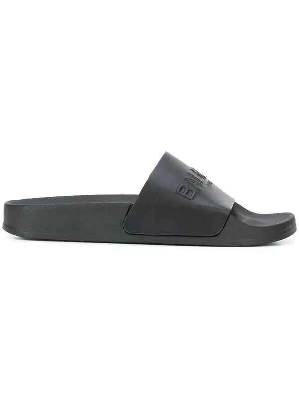 Balmain Embossed Logo Slides