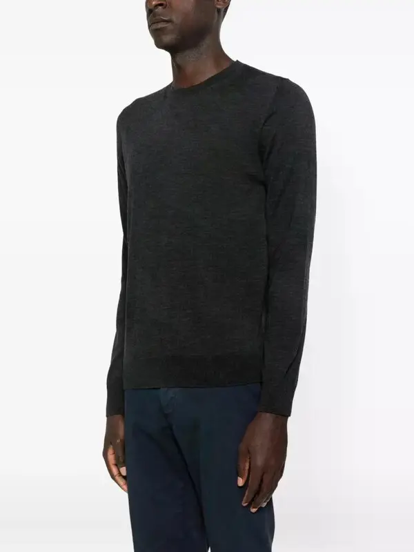 Alpha Studio Merino Crew-neck Sweater - Grey