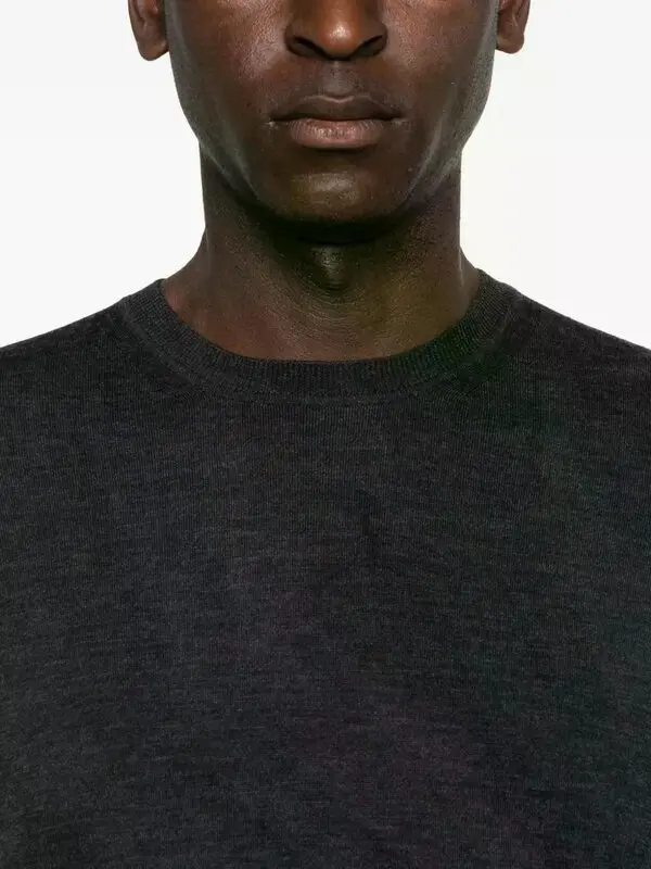 Alpha Studio Merino Crew-neck Sweater - Grey