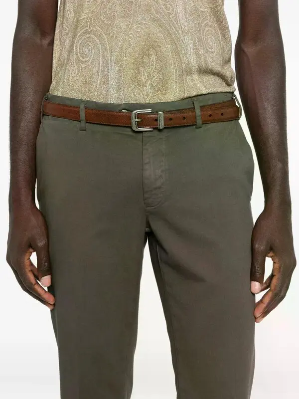 MASON'S Cuffed Straight-leg Trousers - Green