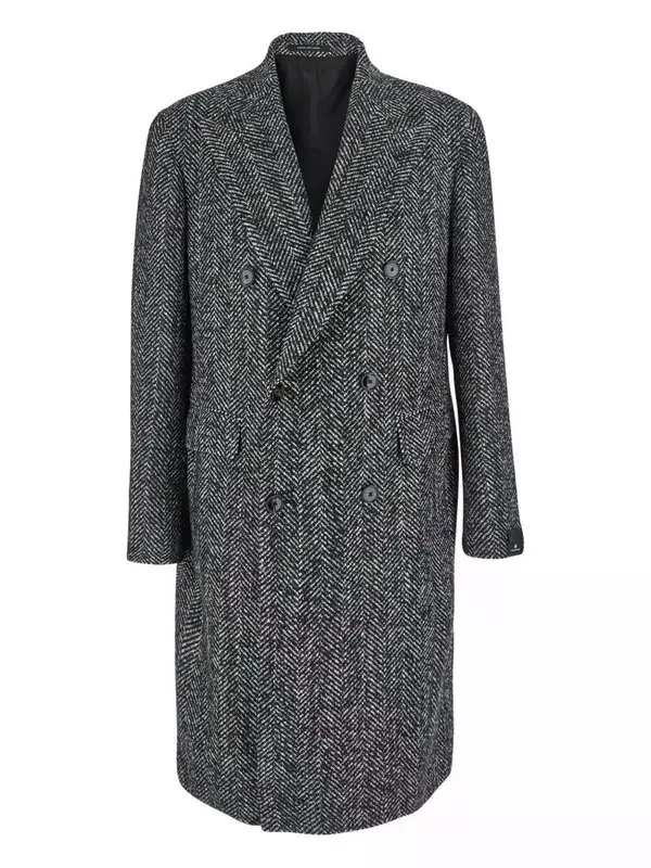 Tagliatore Herringbone Double-breasted Coat - Grey