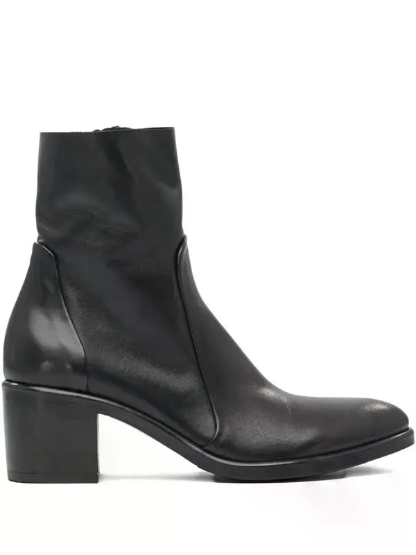 STRATEGIA SHOES Block Heel Leather Boots