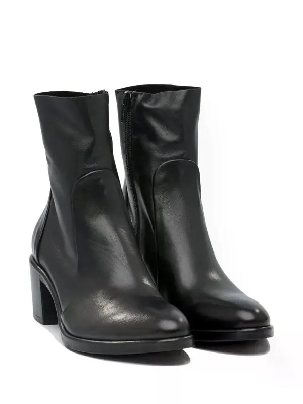 STRATEGIA SHOES Block Heel Leather Boots